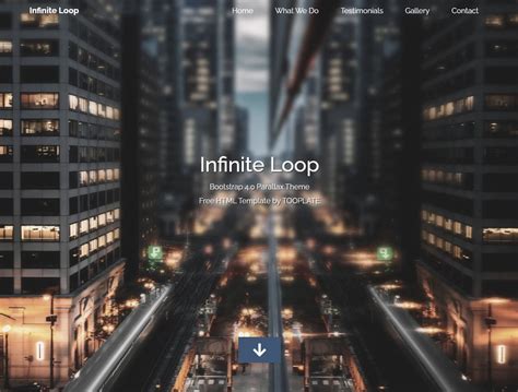 Скачать бесплатно html css шаблон сайта лендинга infinite loop