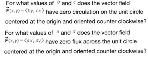 solved for what values of b and c does the vector field f x