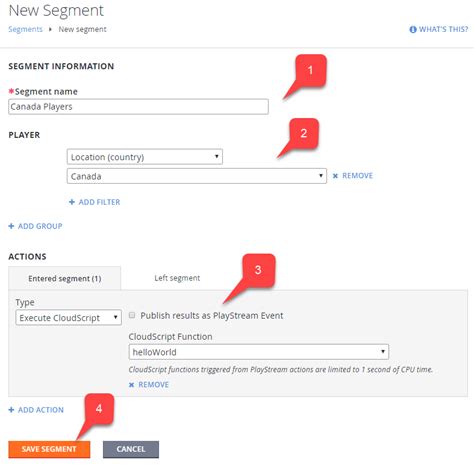 Player Segment Configuration Playfab Microsoft Learn