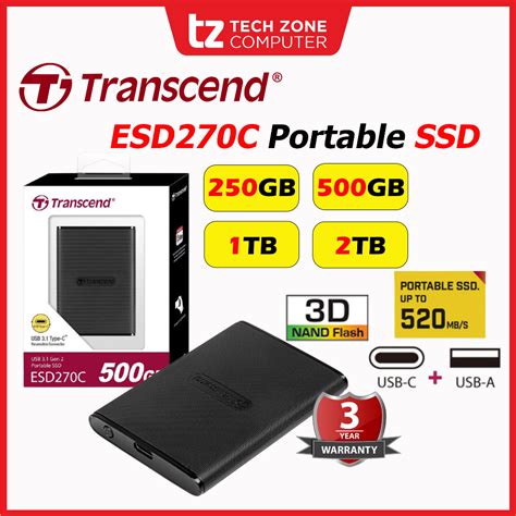 Transcend Esd C Usb Type C Portable Ssd Gb Gb Tb Tb