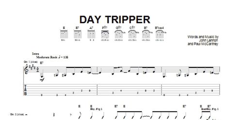 Day Tripper Easy Guitar Tab Print Sheet Music Now