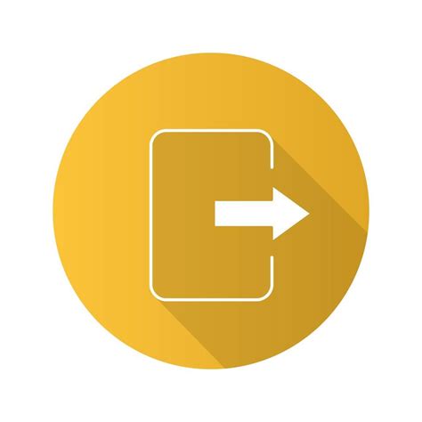 Exit Button Flat Design Long Shadow Glyph Icon Log Out Send File Vector Silhouette