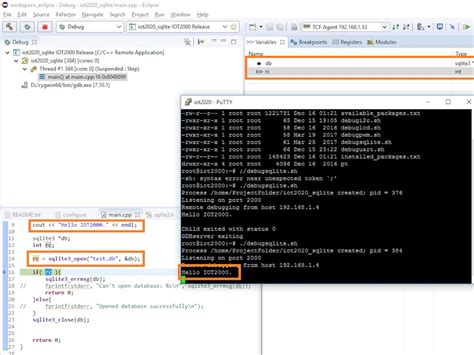 sqlite with c c and eclipse on simatic iot2020