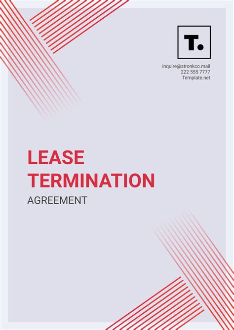 Free Lease Termination Agreement Template To Edit Online