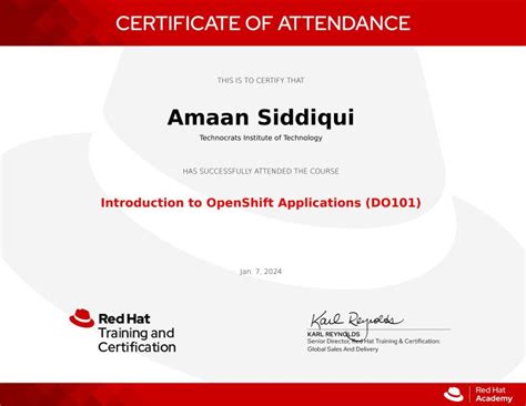 Amaan Siddiqui On Linkedin Openshift Redhat Continuouslearning