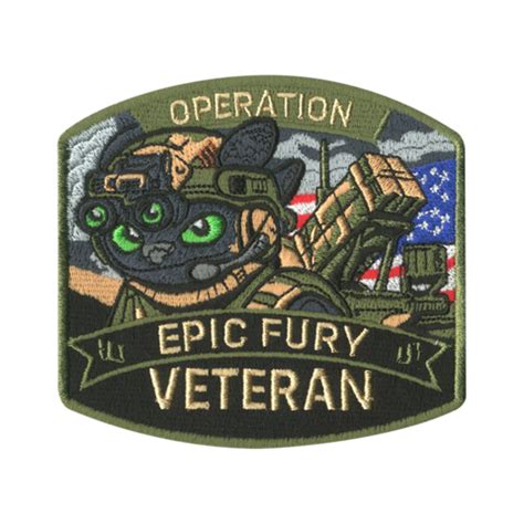 Operation Epic Fury Toothless Veteran Embroidered Patch Badass Patches