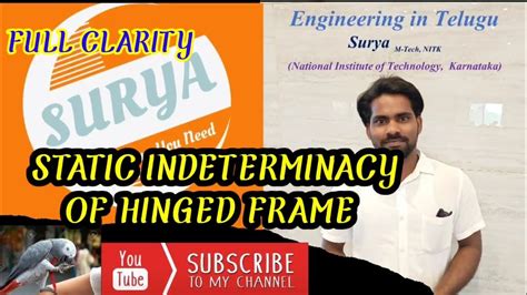 Static Indeterminacy Of Hinged Frams Or Structures Youtube