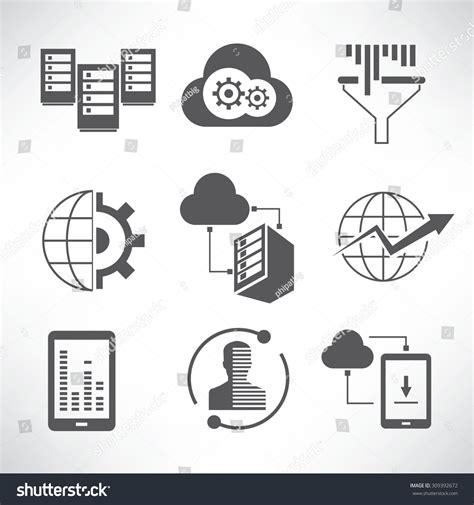 Data Analytics Network Icons Set Vector De Stock Libre De Regalías 309392672 Shutterstock
