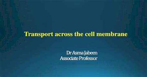 Pdf Transport Across The Cell Membrane Carrier Mediated Transport System