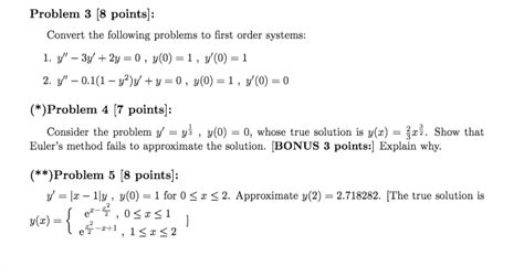 Solved Problem 3 8 Points Convert The Following Problems