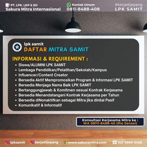 Daftar Mitra Lpk Samit Lembaga Pelatihan Dan Keterampilan Tenaga