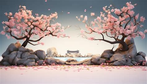 Premium Photo A 3d Digital Poster Featuring A Tiny