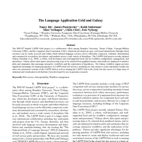 The Language Application Grid And Galaxy Acl Anthology