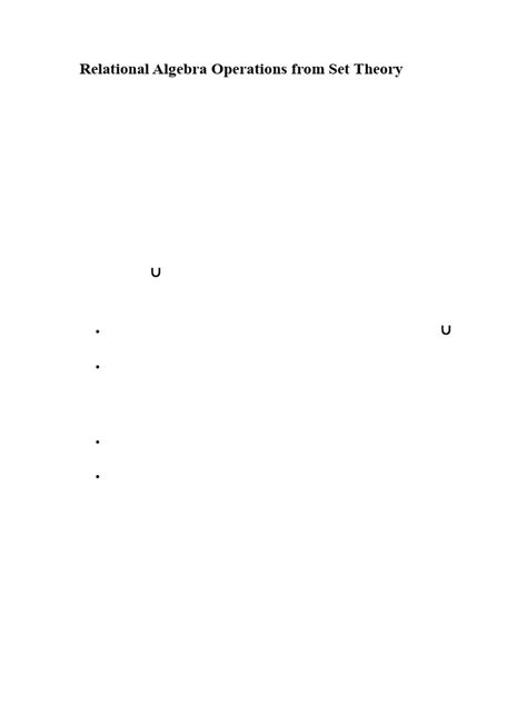 Relational Algebra Operations From Set Theory Pdf Relational Model Databases
