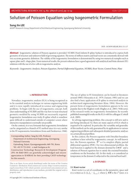 Pdf Solution Of Poisson Equation Using Isogeometric Formulation