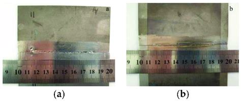 Macrographs Of The Weld Joint Without The Interlayer A Top Side B