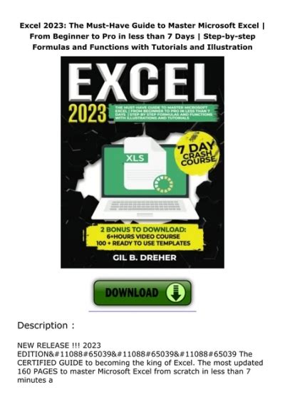 pdf download excel 2023 the must have guide to master microsoft