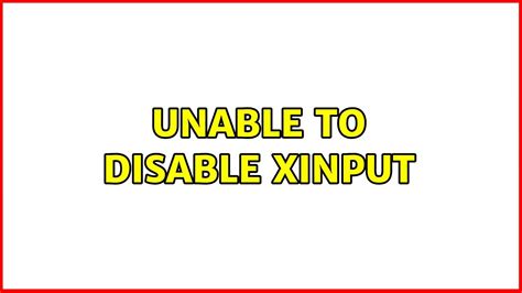 Ubuntu Unable To Disable Xinput YouTube