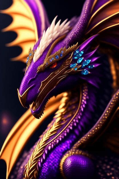 Фиолетовые обои дракона с высоким разрешением Премиум Фото Phoenix Dragon Dragon All
