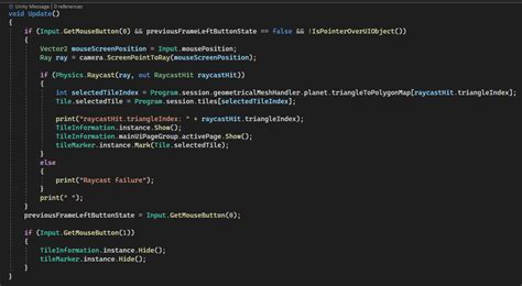 Does Raycast Have Limits For Large Mesh Colliders Need To Select Tiles On A Procedurally