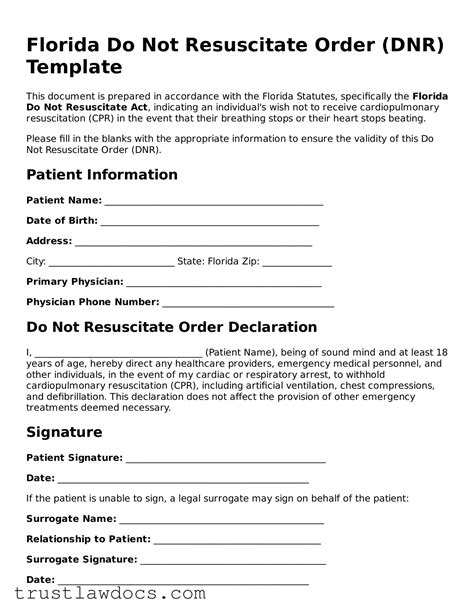 Free Florida Do Not Resuscitate Order Pdf Form