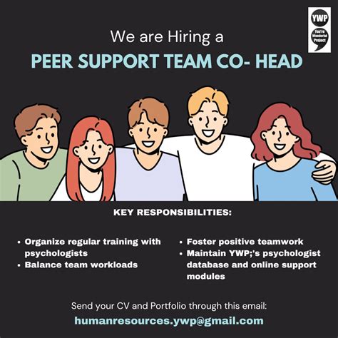 📢 Hiring Alert Join Us As A Peer Support Team Department Head Part