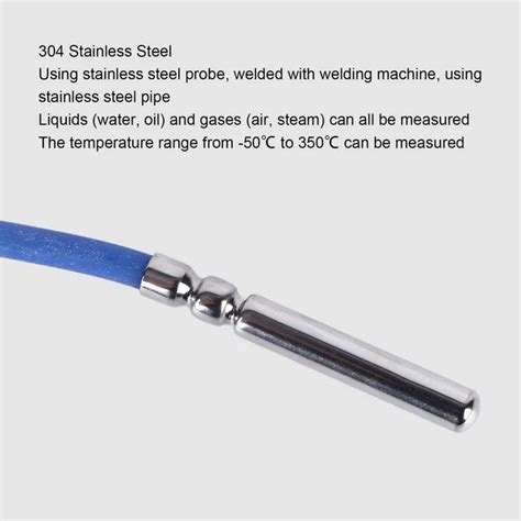 Pt100 Temp Sensor Probe Stainless Steel Temperature Sensor 1m Cable Oil