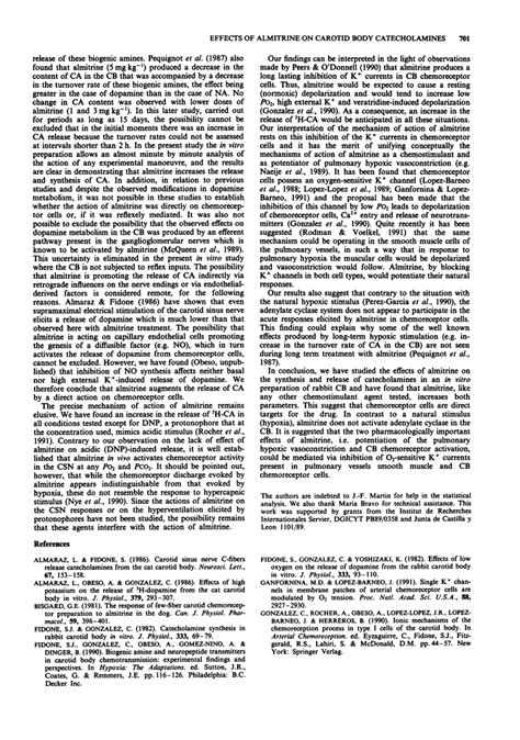 Effects Of Almitrine On The Release Of Catecholamines From The Rabbit