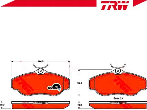 GDB1156 PADS BRAKE LAND ROVER P. TRW