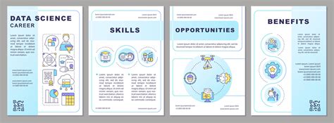 Data Science Career Blue Gradient Brochure Template Engineer Job Leaflet Design With Linear