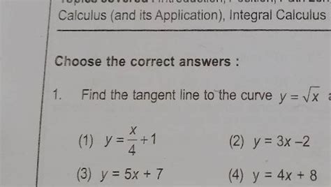 Calculus And Its Application Integral Calculus Choose The Correct Answ Calculus And Its Application Integral Calculus Choose The Correct Answ