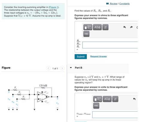 solved review constants consider the inverting summing