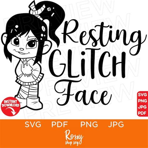Resting Glitch Face Vanellope Von Schweetz Svg Wreck It Ra Inspire