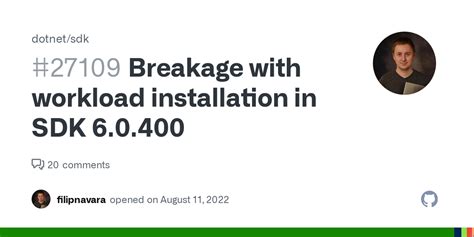 Breakage With Workload Installation In SDK 6 0 400 Issue 27109 Dotnet Sdk GitHub