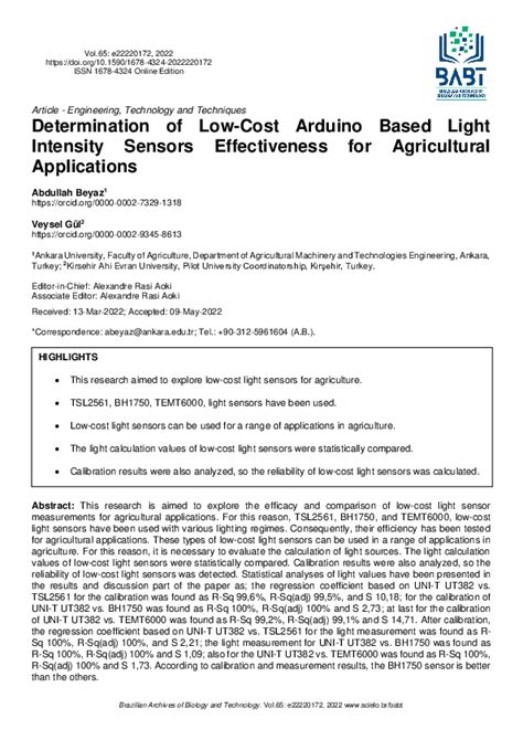 pdf determination of low cost arduino based light intensity sensors