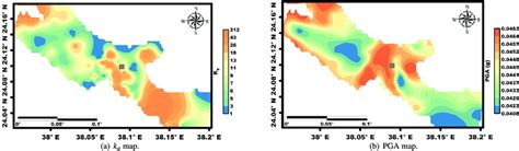 a spatial distribution of the seismic vulnerability index k g b
