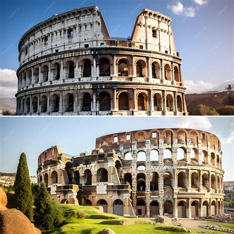 Ancient Roman Colosseum In Daylight Premium Ai Generated Image