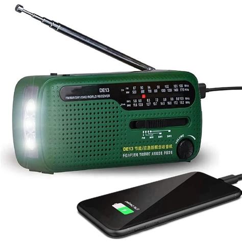 Radio À Manivelle Solaire Radio Fm Sw Mw Durgence Auto Alimentée Avec