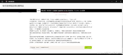 基于ssm vue哈尔滨学院足球比赛网站 开题报告 程序 论文 足球文化展示网站研究内容 csdn博客