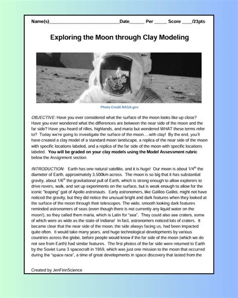 Clay Model Moon Maps Moon Topography Near Side And Far Side Hands On Project