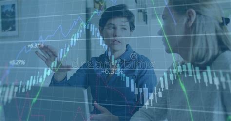 Analyzing Financial Charts And Data Image Over Business Meeting Stock