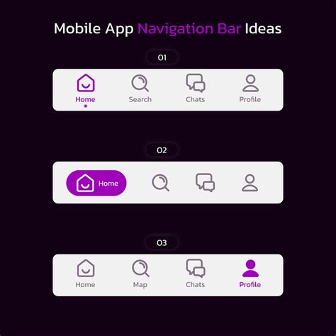 3 types of navigation bar for mobile app by yves kwameh vonsaata on