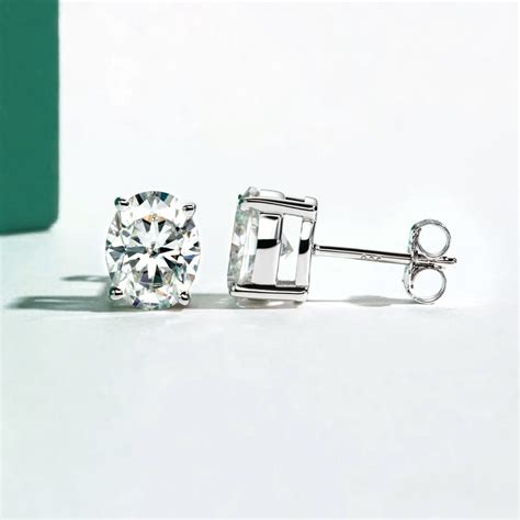 The Stella Oval Cut Moissanite Earrings With 10k Gold Posts Moisfine