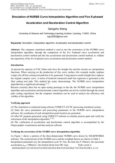 Simulation Of Nurbs Curve Interpolation Algorithm And Five S Phased