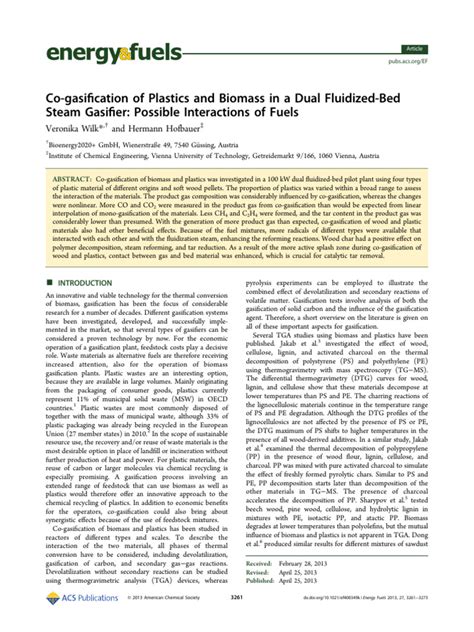 Co Gasification Of Plastics And Biomass In A Dual Fluidized Bed Steam Gasifier Possible