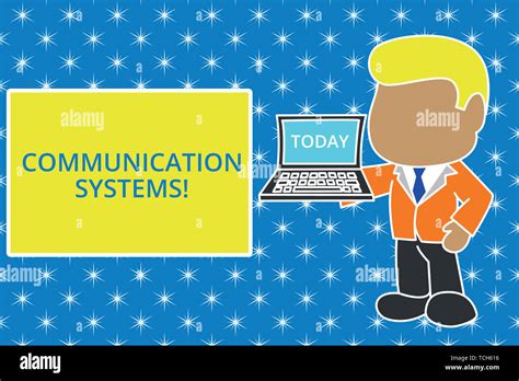 Writing Note Showing Communication Systems Business Concept For Flow Of Information Use Of