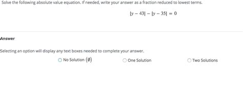 Solved Solve The Following Absolute Value Equation If Chegg