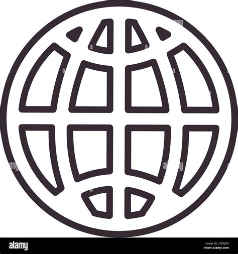 Global Sphere Line Style Icon Design Communication Internet And