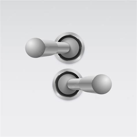 Premium Vector 3d Metallic Toggle Switcher On And Off Modes Realistic Switcher Design