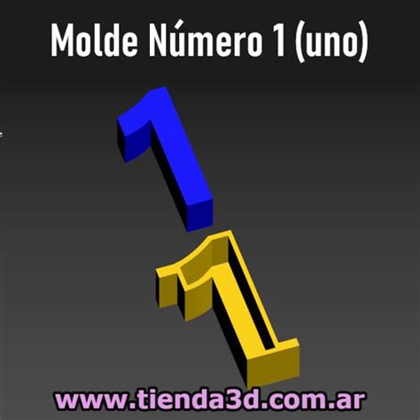 🔢 Molde Número 1 Uno・archivo Stl Para Impresión 3d・cults